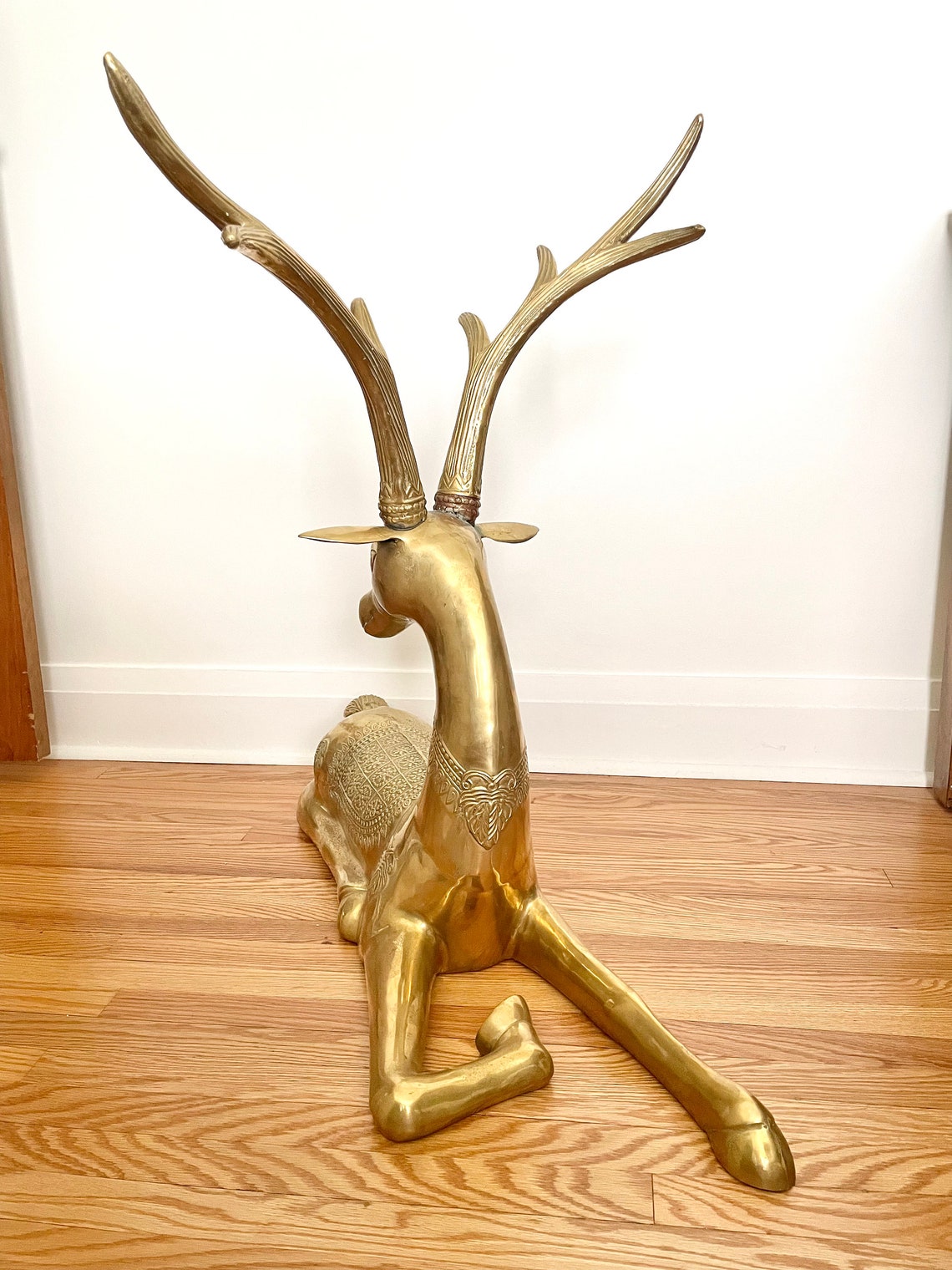 XL Life-sized Brass Deer/buck, Hollywood Regency, 1980s Solid Brass ...