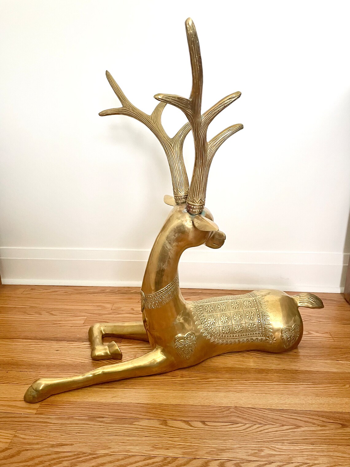 XL Life-sized Brass Deer/buck, Hollywood Regency, 1980s Solid Brass ...
