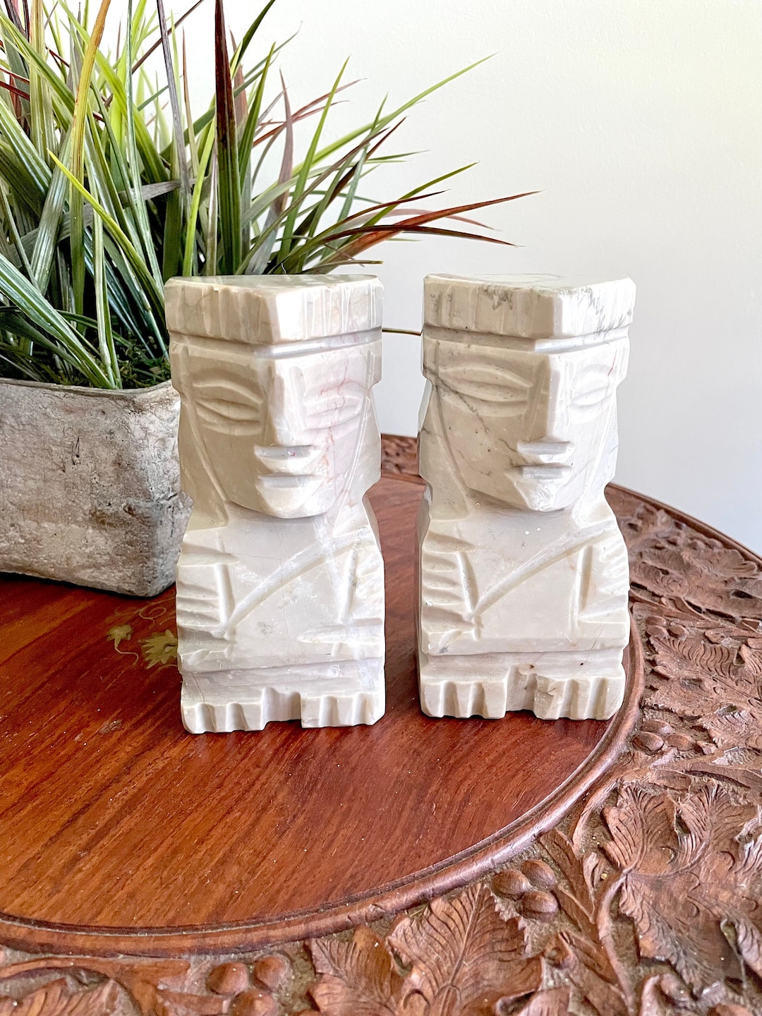 Onyx Aztec Bookends Made in Mexico Stone Bookend Decor - Etsy