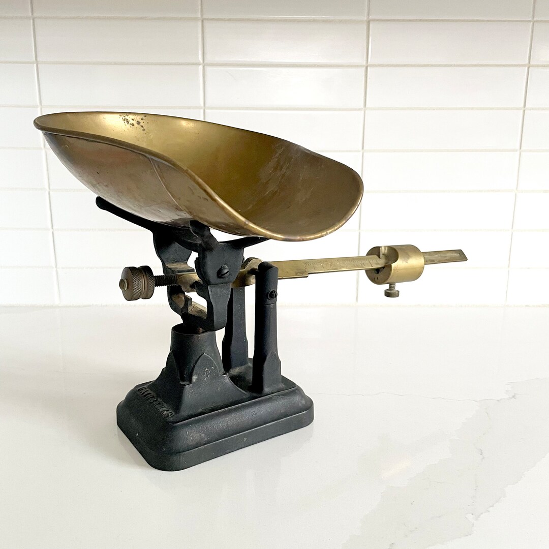Antique Fairbanks Countertop Scale, Cast Iron & Brass Scale With Weight ...
