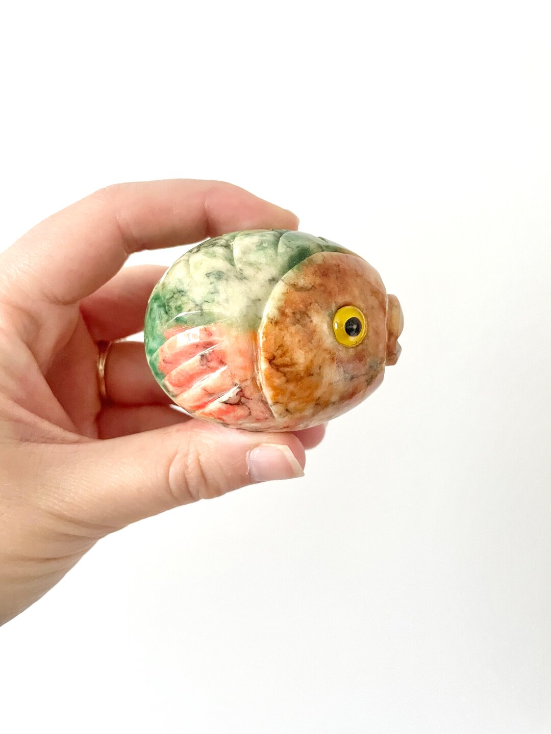 Italian Alabaster Fish Figurine, Made in Italy, Hand-carved Stone ...