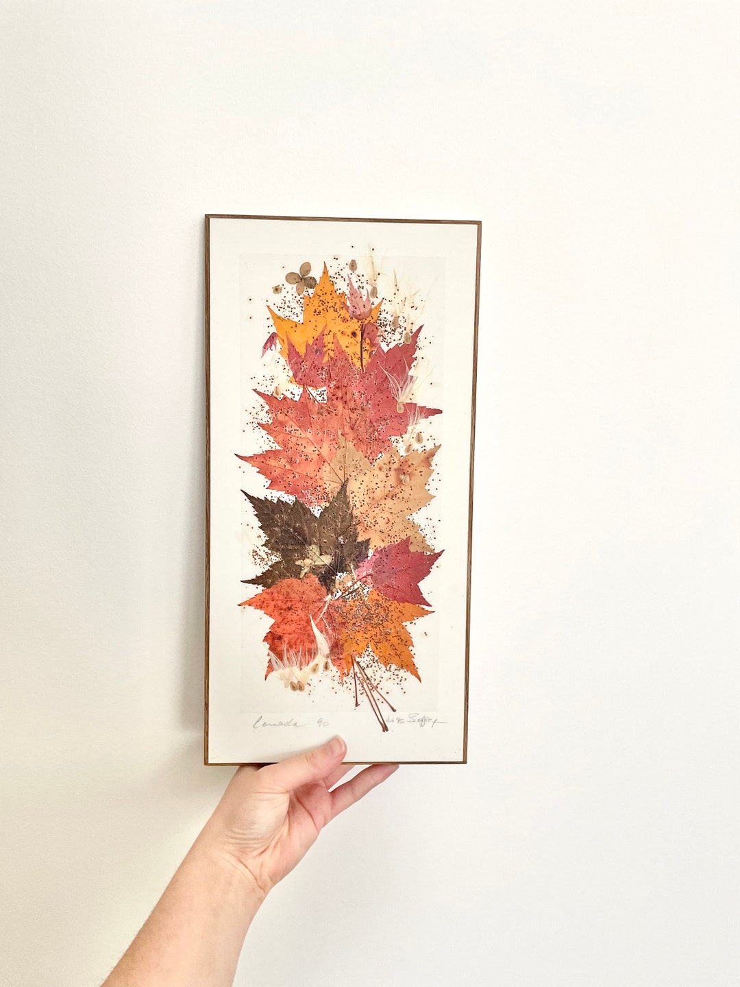 Pressed Maple Leaf Artwork Vintage Canadian Artwork - Etsy