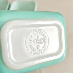 RARE 1950s Turquoise Pyrex Fridgie 501-C Glass Dish Set With Lids ...