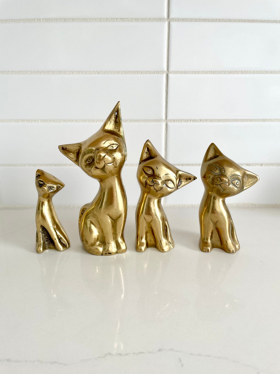 Vintage Brass Cats, Solid Brass Paperweight Kittens, Cat Lover Gifts - Etsy