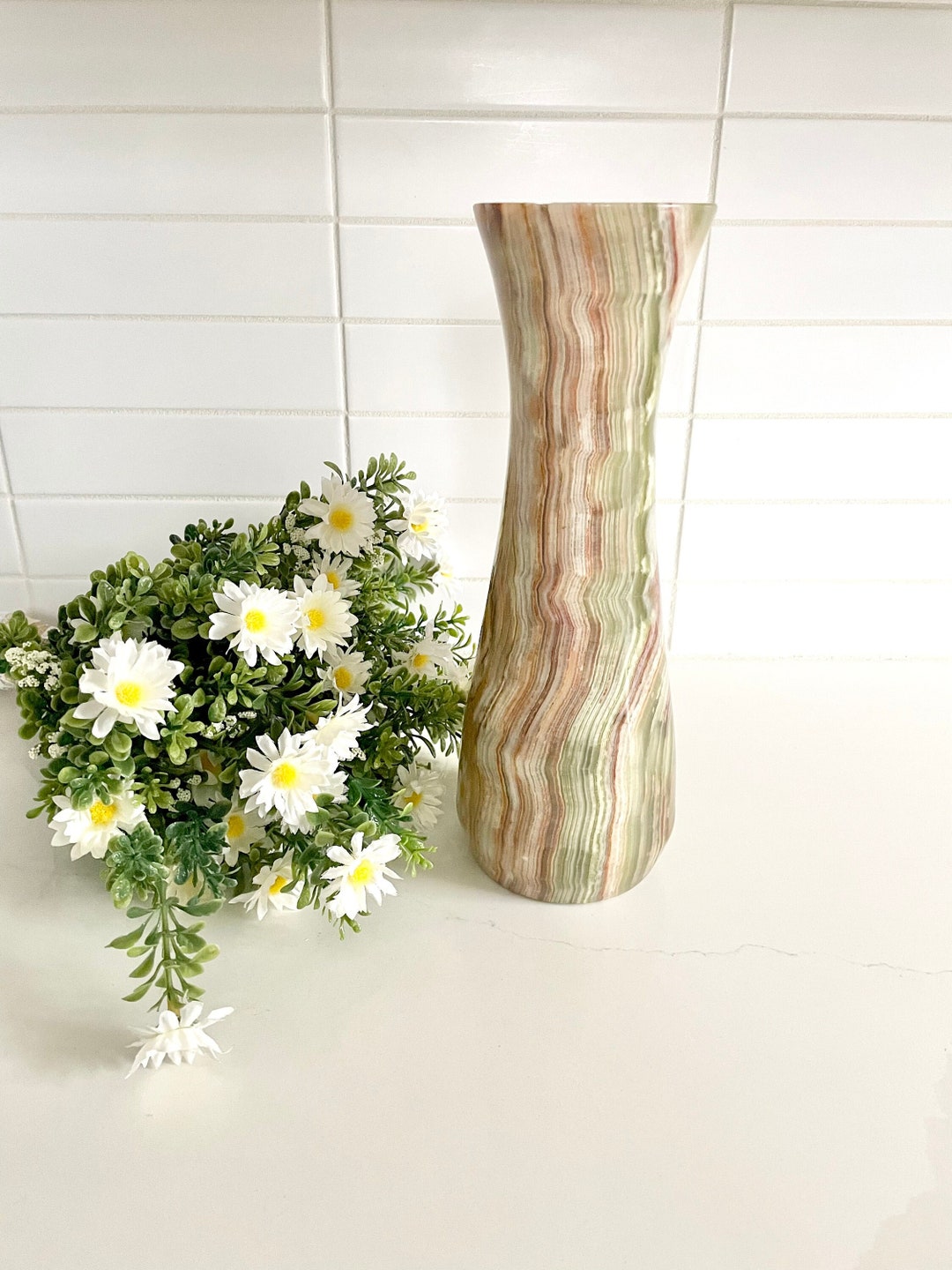 Large Pakistani Onyx Vase, Stone Vase, Bohemian Decor - Etsy