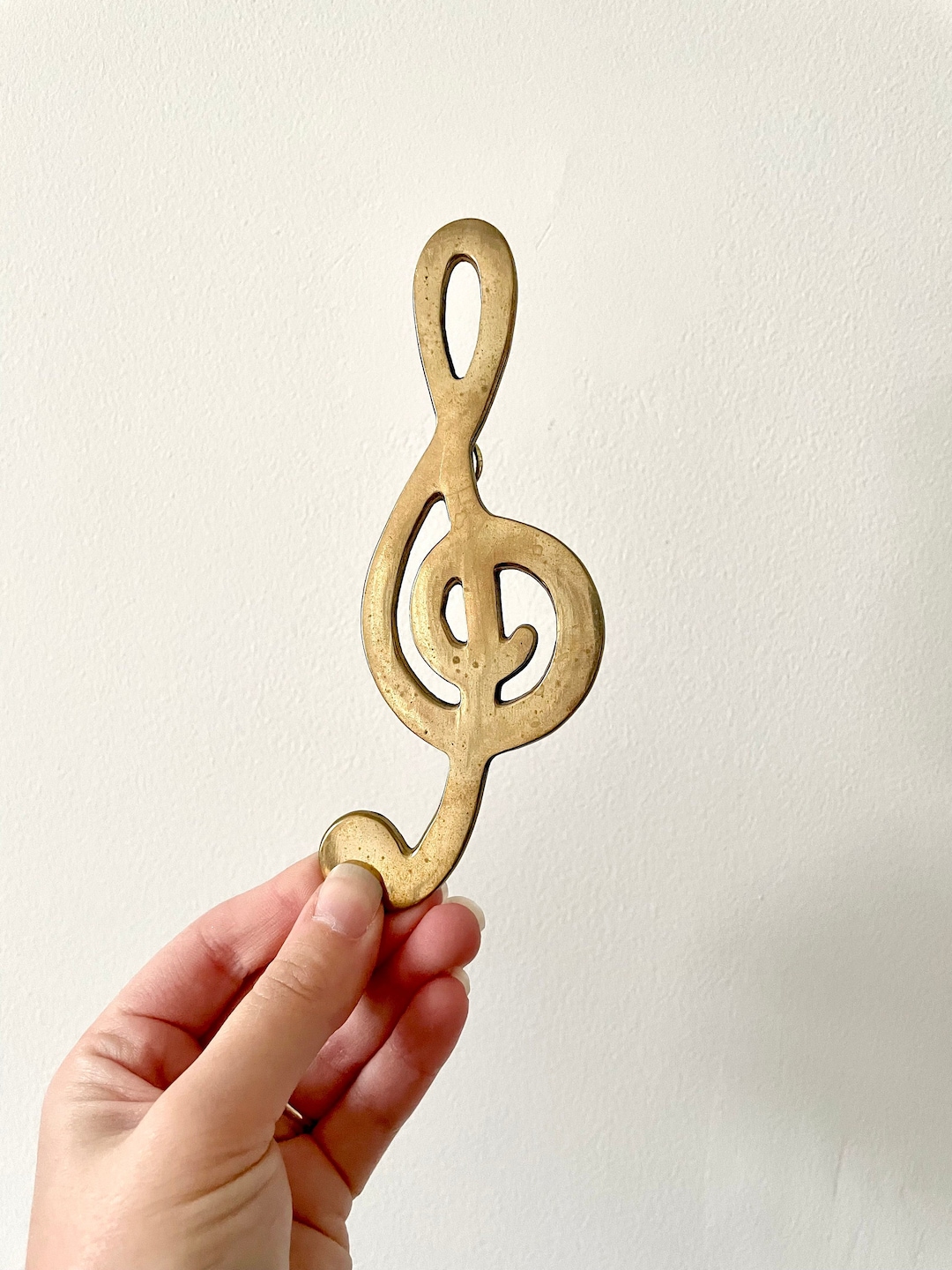 Vintage Brass Treble Clef, Solid Brass Music Note, Musician Gift Idea ...