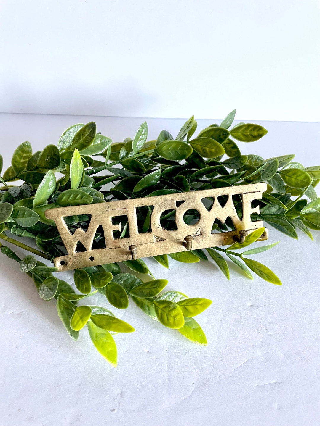 Solid Brass welcome Key Holder Hooks, Vintage Housewarming Gift Ideas ...