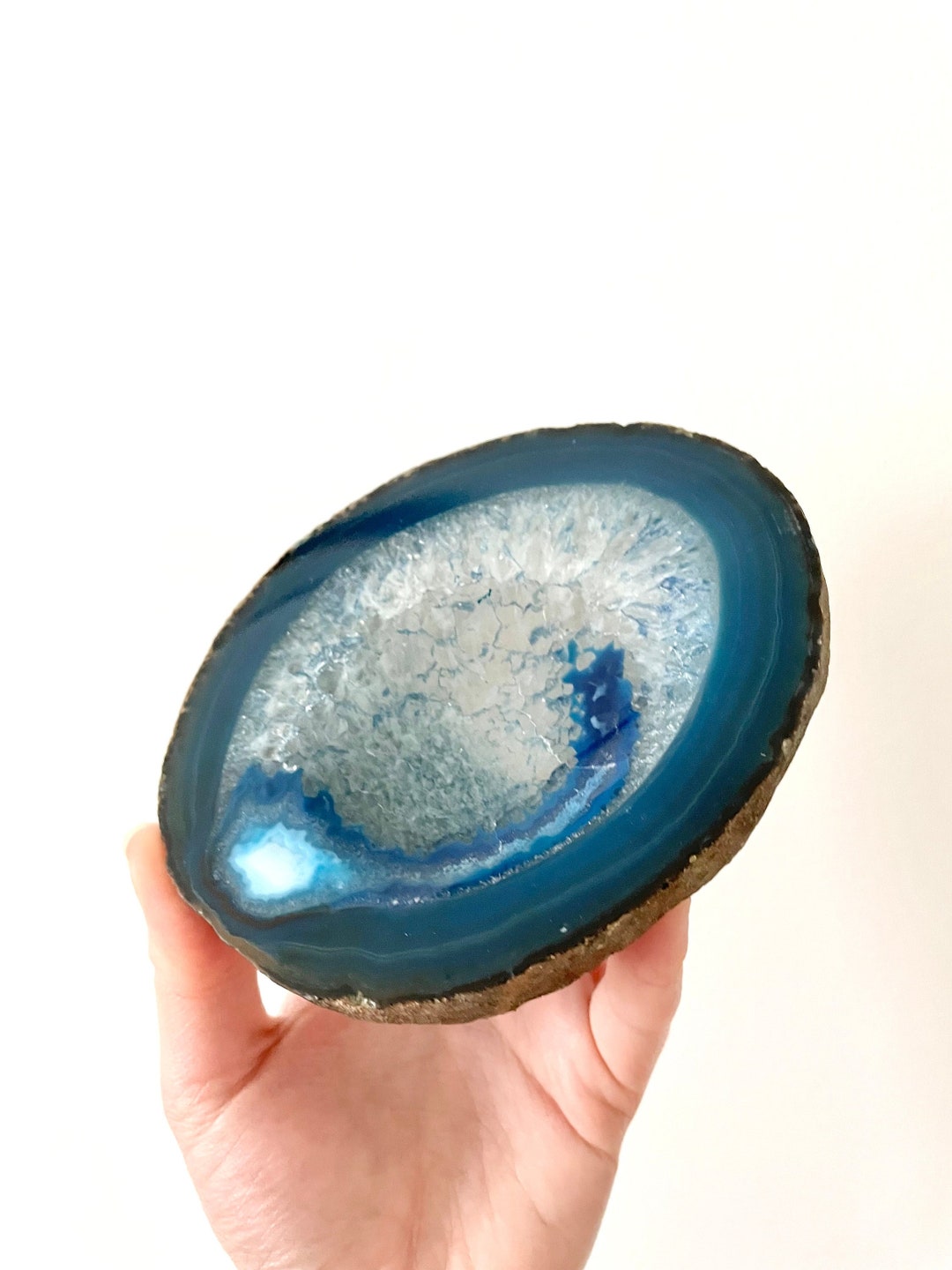 Polished Geode Ashtray, Vintage Rock Stone Trinket Dish, Gift Ideas - Etsy