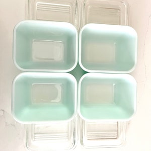 RARE 1950s Turquoise Pyrex Fridgie 501-C Glass Dish Set With Lids ...
