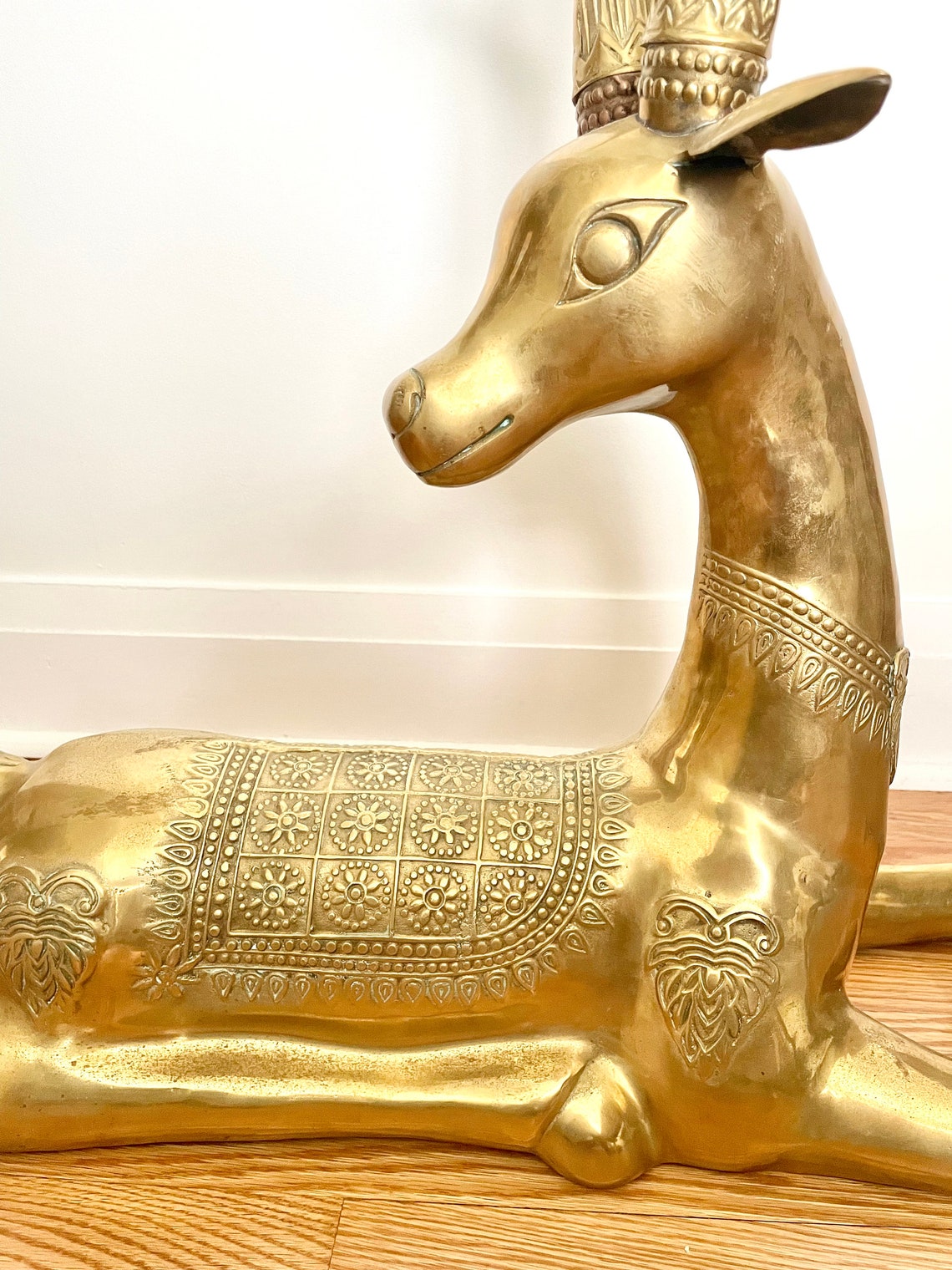 XL Life-sized Brass Deer/buck, Hollywood Regency, 1980s Solid Brass ...