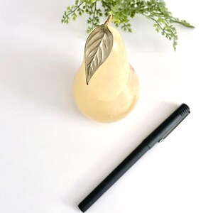 Italian Alabaster Pear Pen Holder, Vintage Floral Vanity Accessory With ...