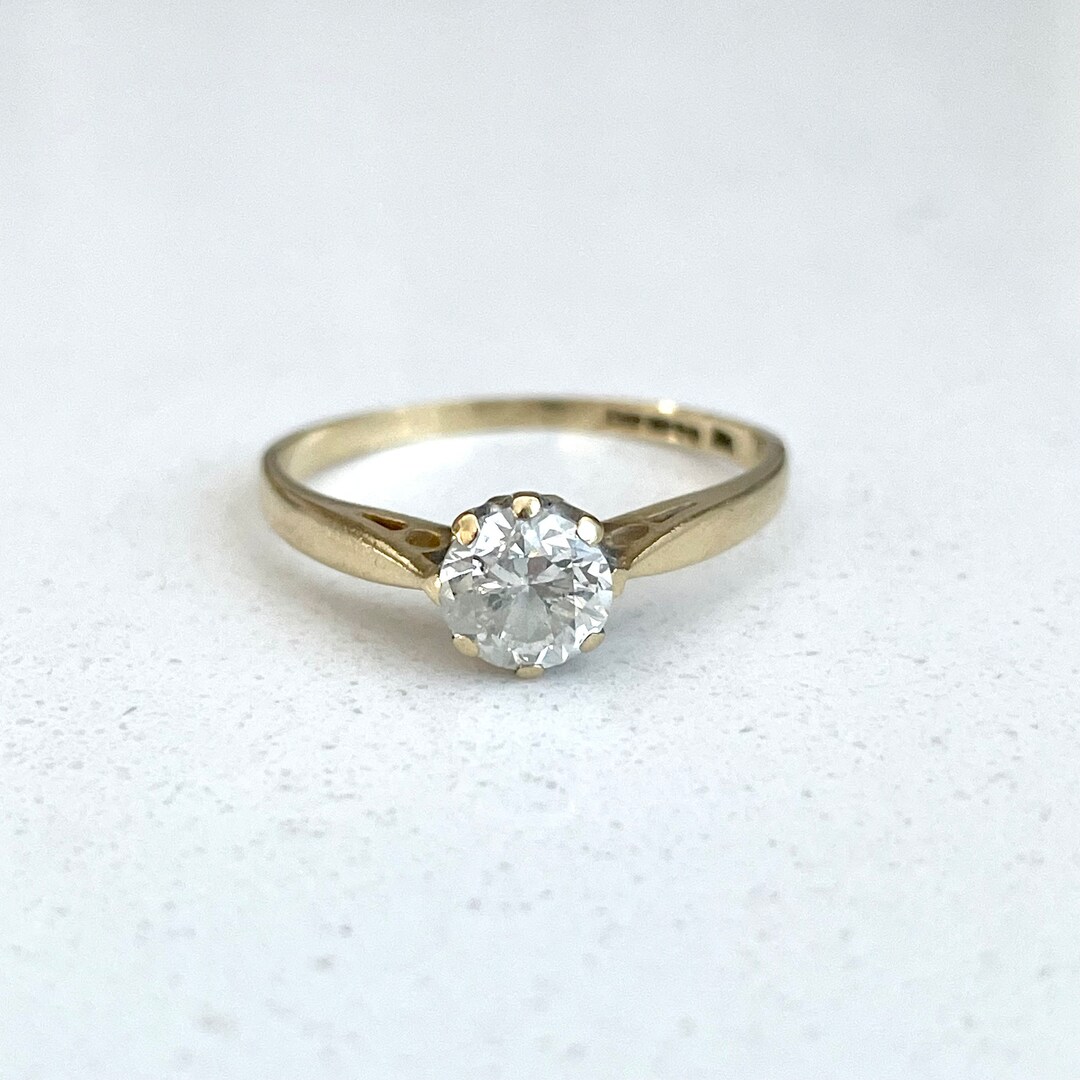 1930s 18K Old Cut Diamond Engagement Ring With English Hallmarks ...