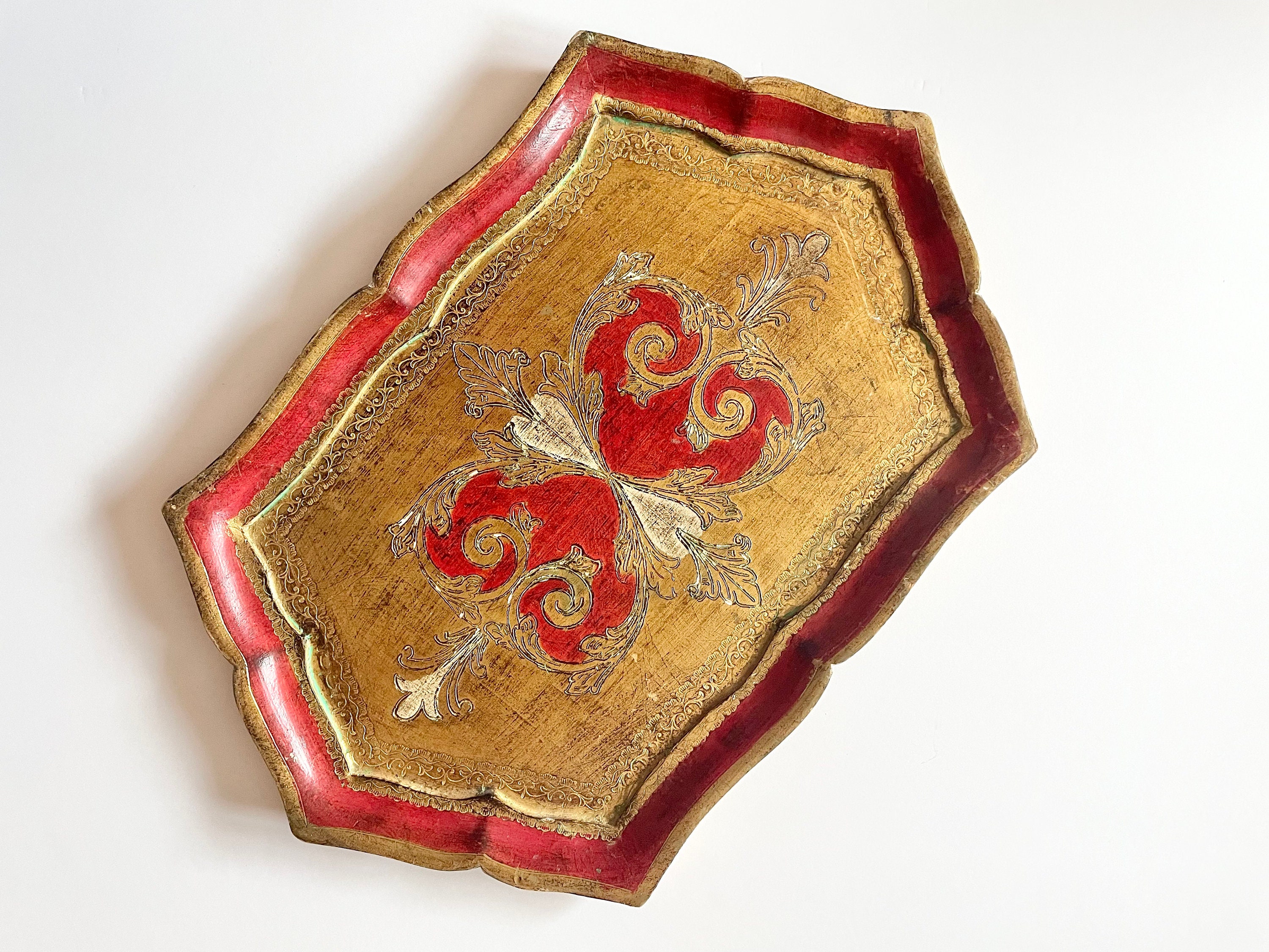 Decorative Trays Midcentury Italian Florentine Tray Ornate 1950s ...