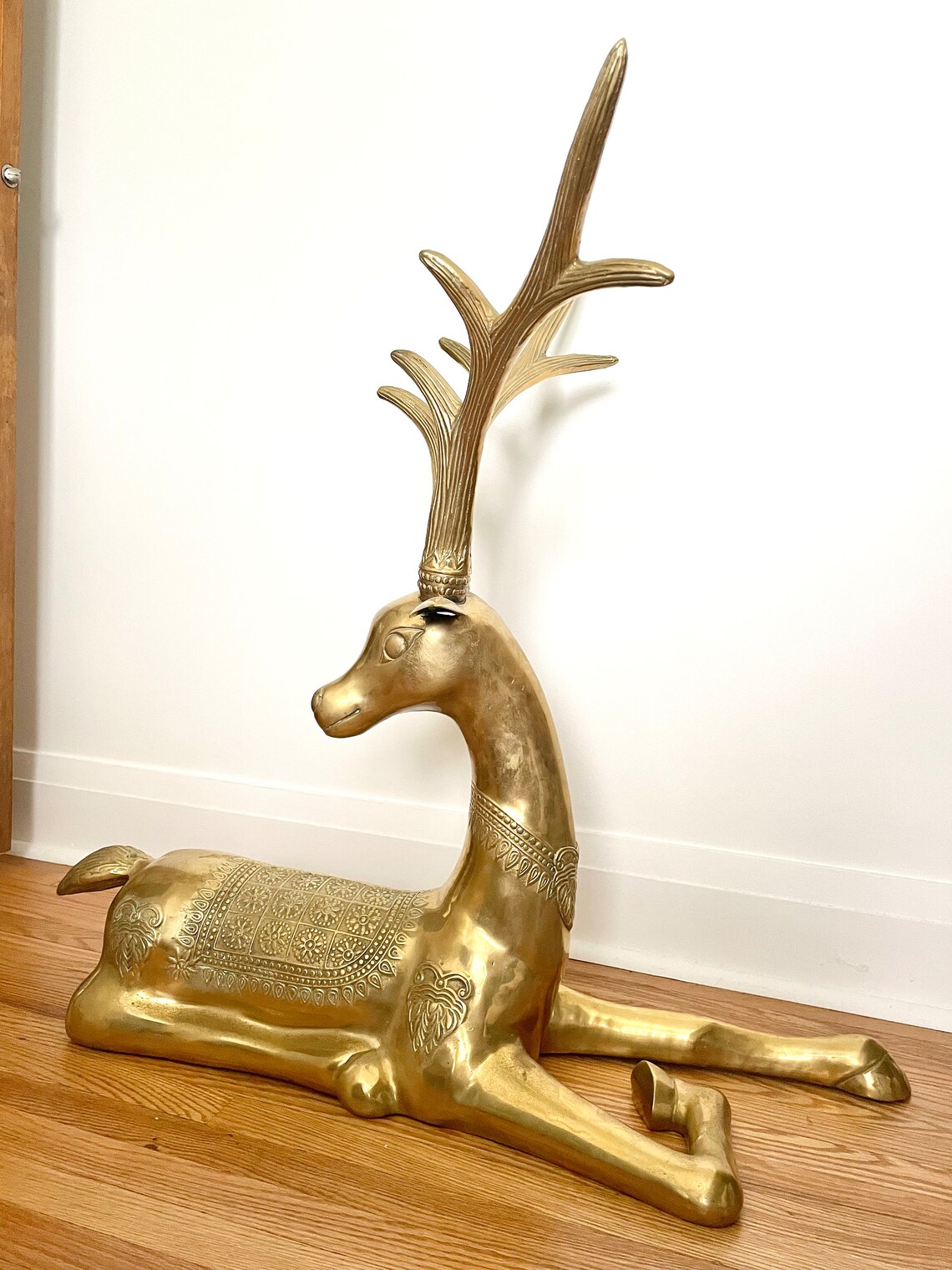 XL Life-sized Brass Deer/buck, Hollywood Regency, 1980s Solid Brass ...