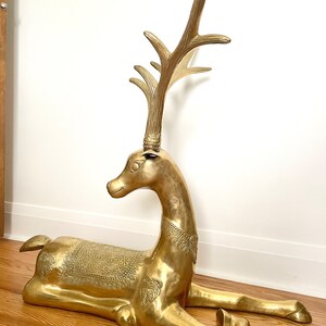 XL Life-sized Brass Deer/buck, Hollywood Regency, 1980s Solid Brass ...