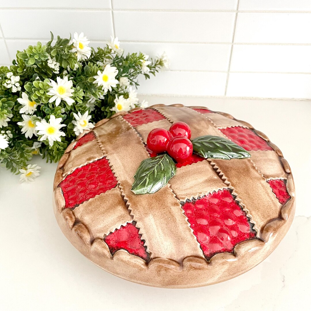1960s Ceramic Cherry Pie Box, Made in Portugal, Midcentury Kitchen ...
