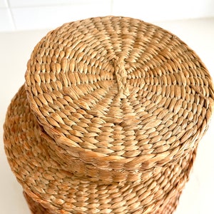 Vintage Chinese Sweetgrass Baskets With Lids, Set of 3 Nesting Boxes ...