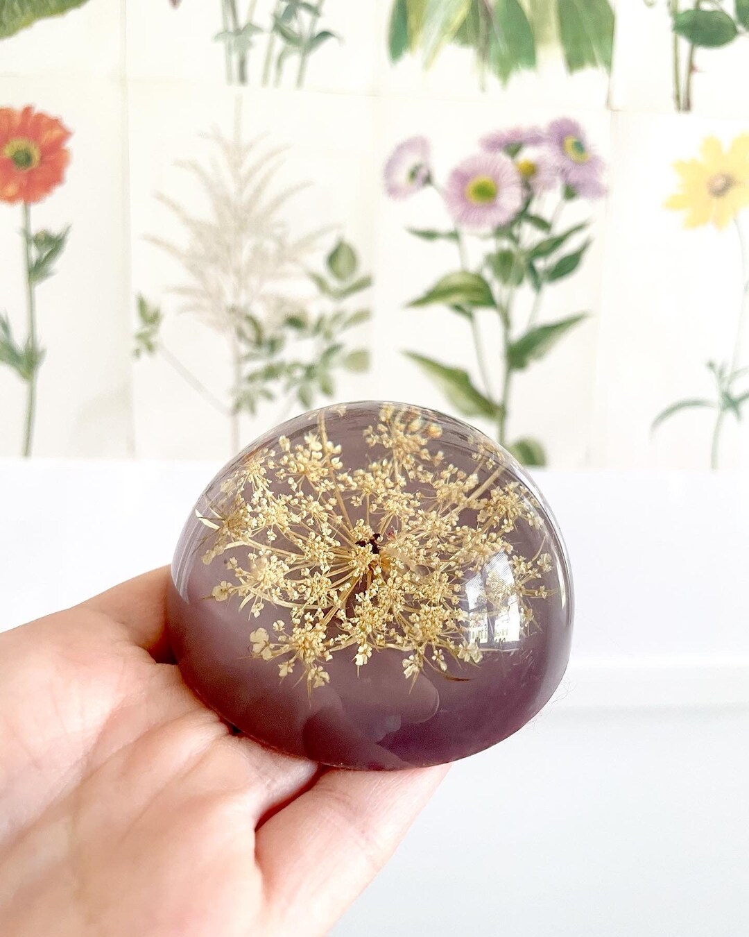 Lucite Paperweight Dried Flowers, Bohemian Style - Etsy