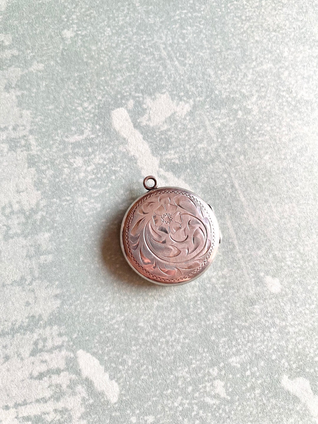 Midcentury Sterling Silver Locket With Chased Floral Design, SIMBO ...