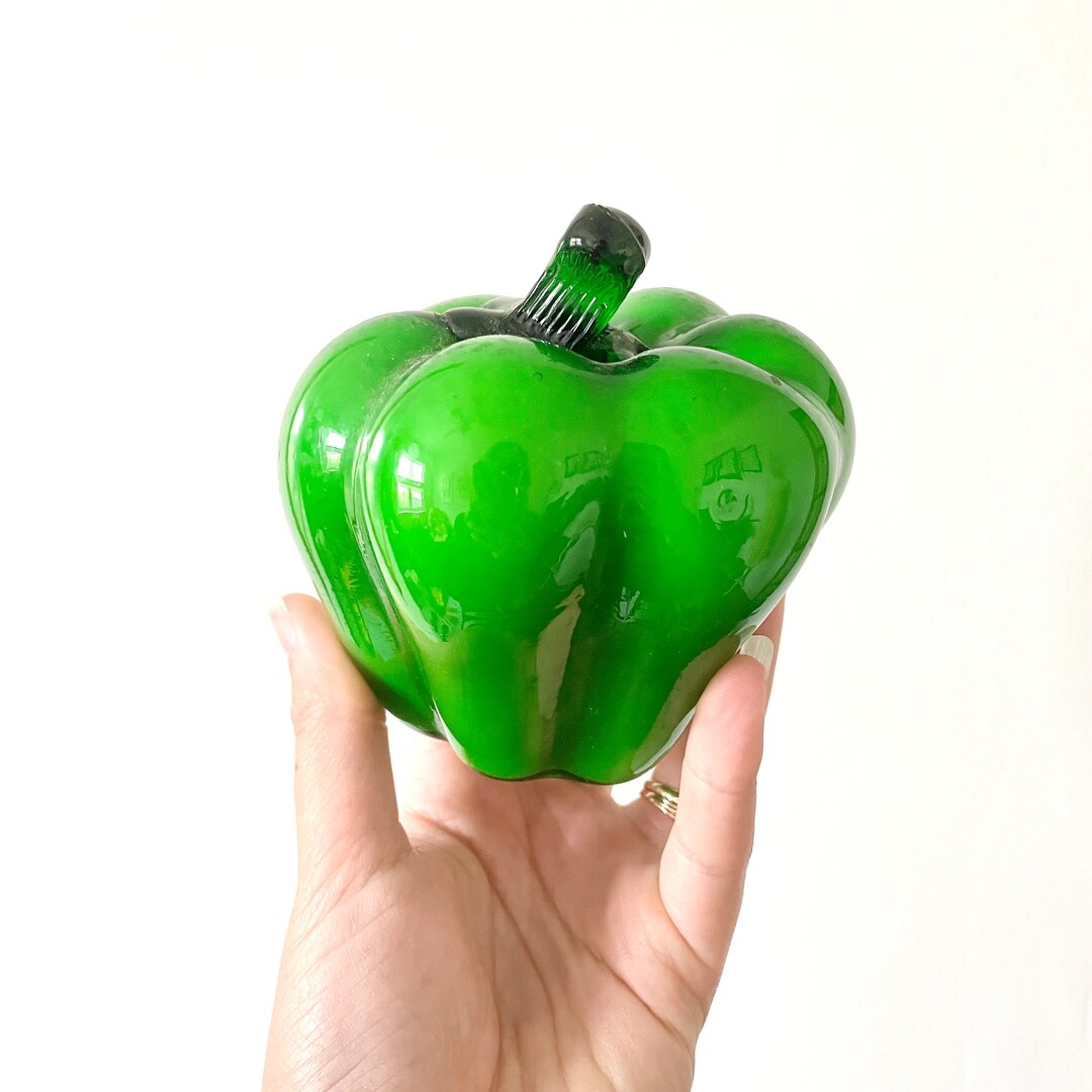 Vintage Glass Bell Pepper, Glass Fruit & Veggie Decor, Gift Ideas - Etsy