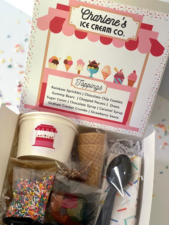 Just Add Ice Cream Gift Box Personalizable Free Shipping - Etsy