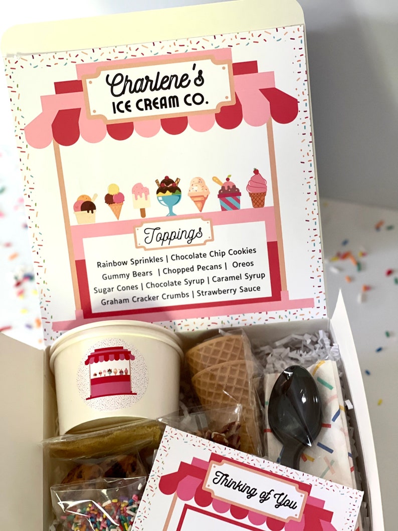 Ice Cream Sundae Kit: Birthday Gift Box With Toppings - Etsy