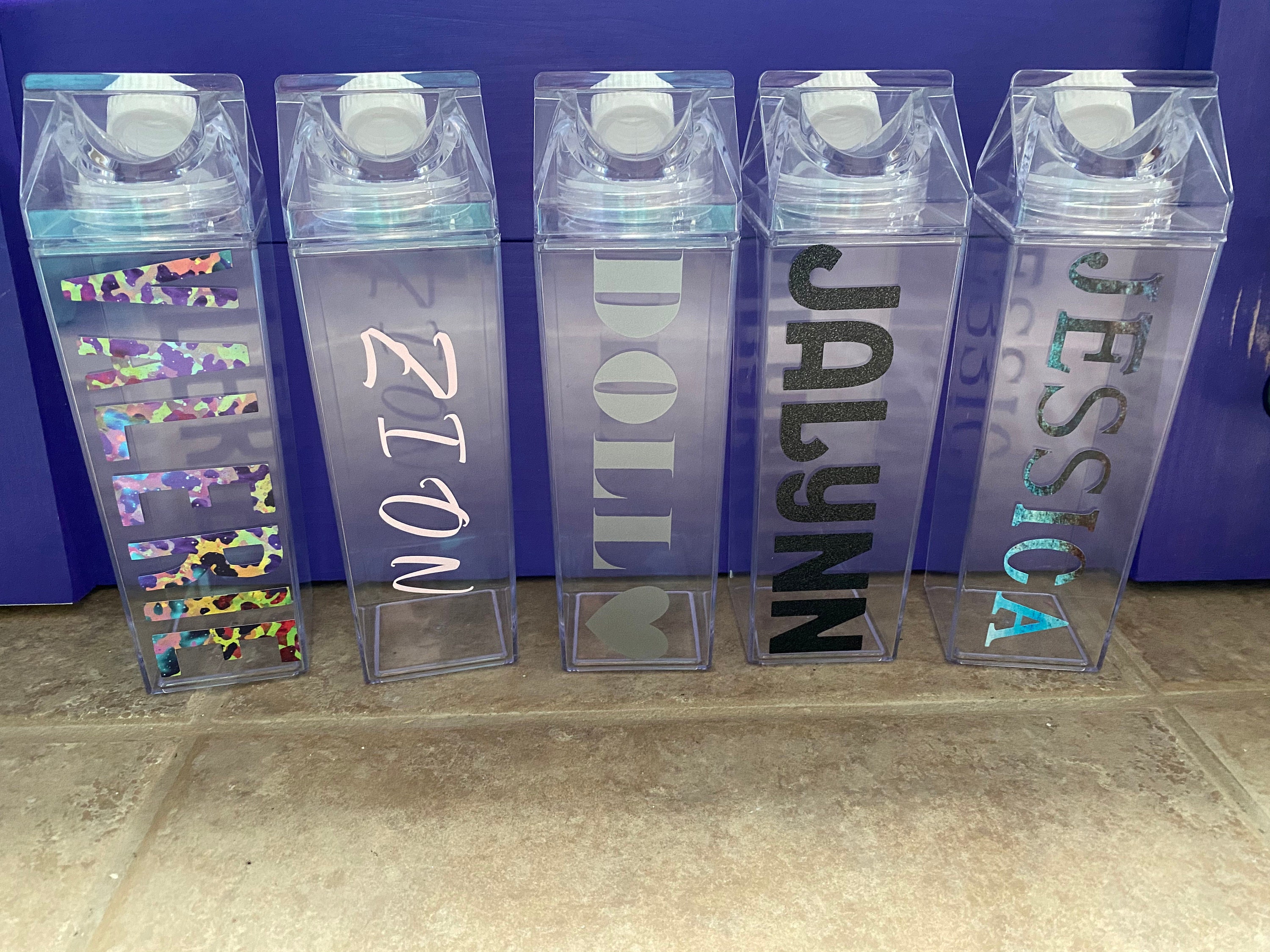 Personalized Milk Carton Water Bottles, Water Bottles, Acrylic Water ...
