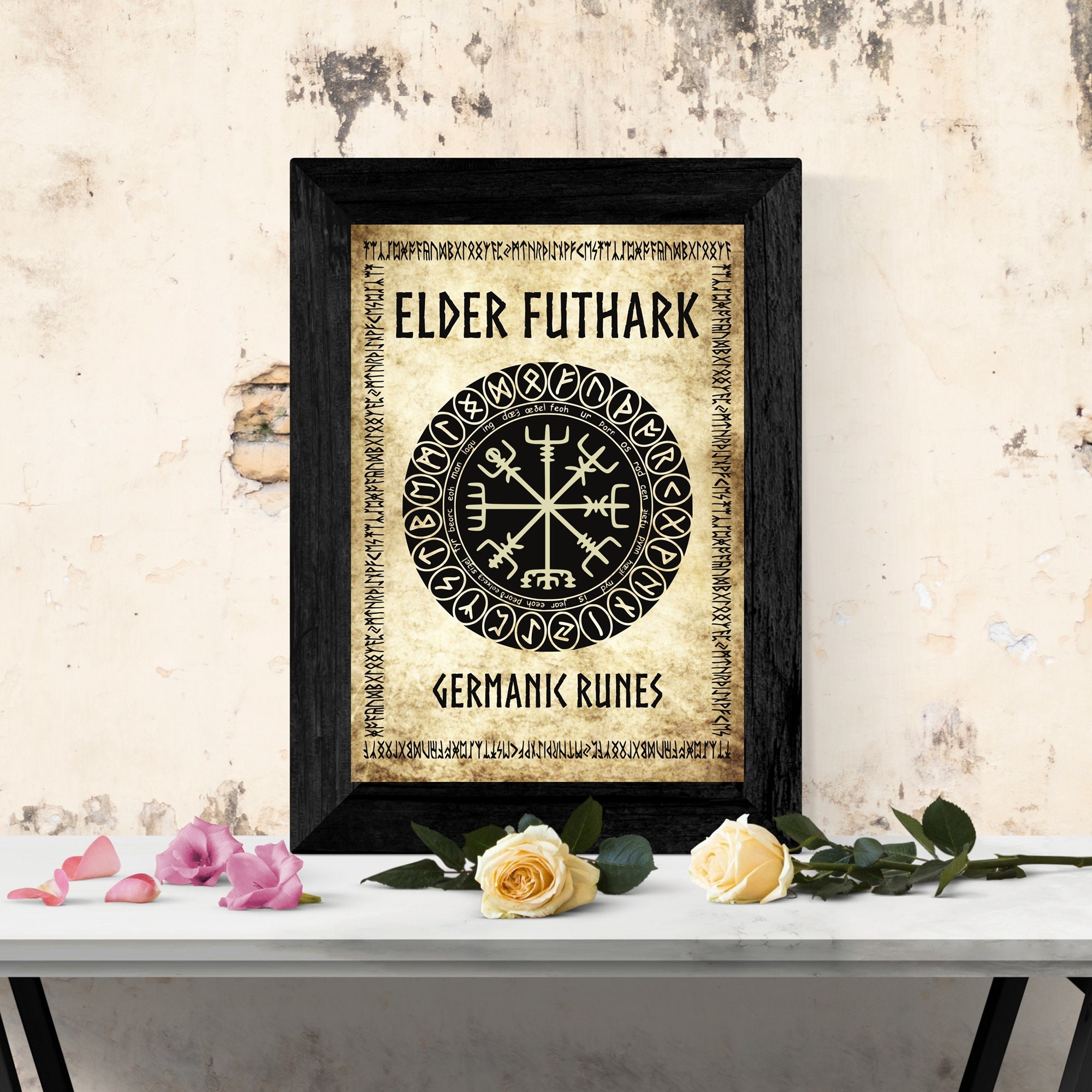 Poster Viking Runes and Vegvisir. Wall Decoration Sheet. Instant ...