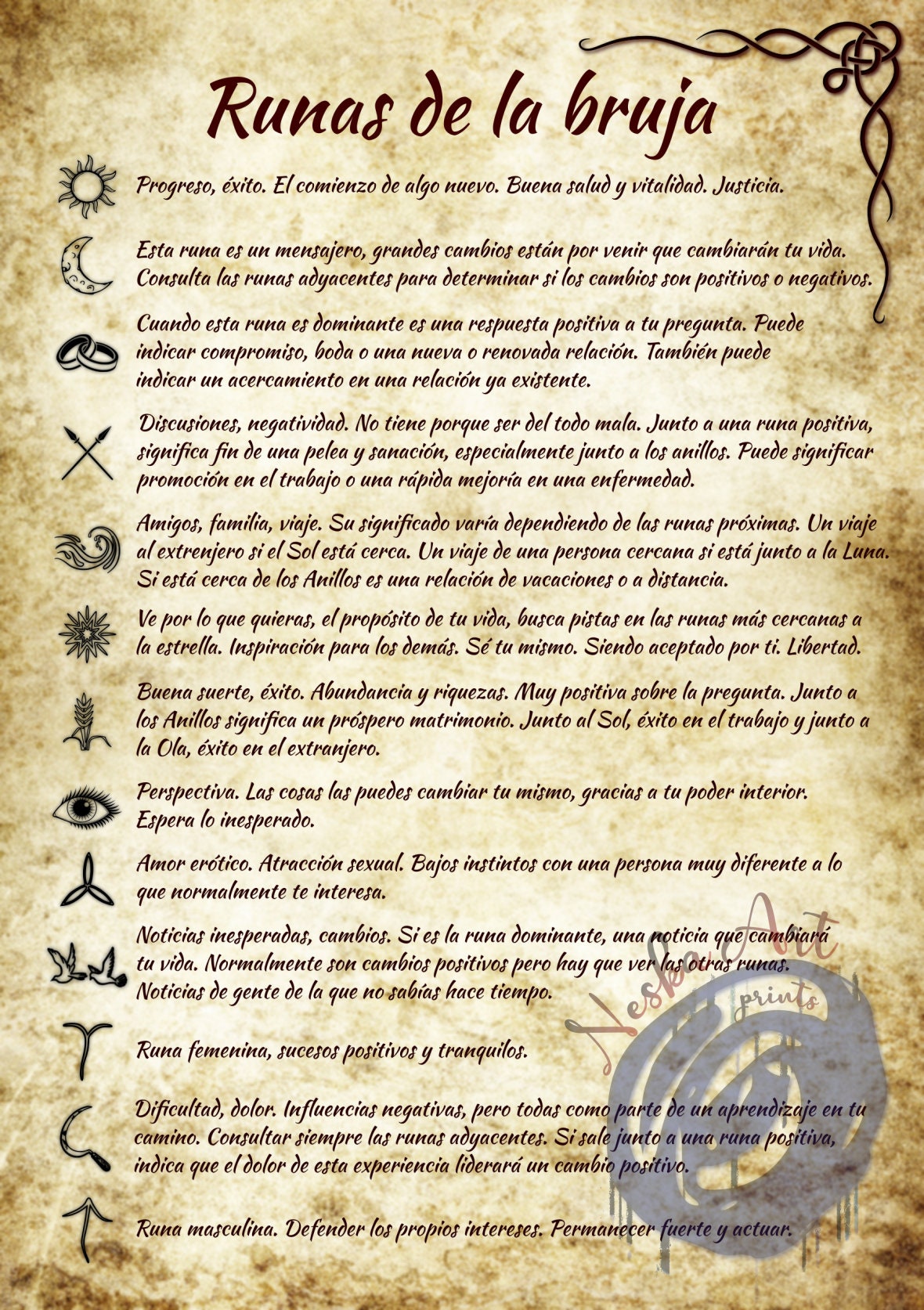 Runas de la Bruja para Libro de las Sombras. Brujería. Wicca. Grimorio ...
