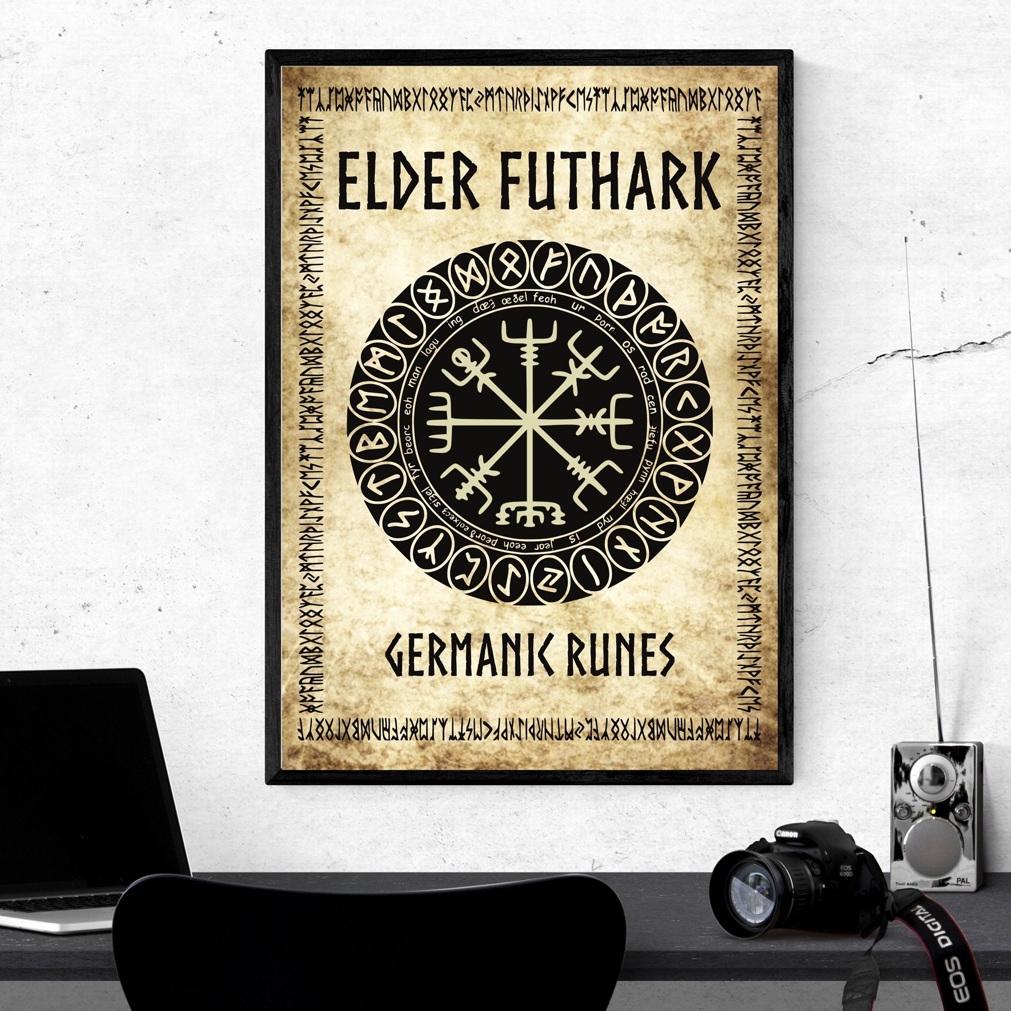 Poster Viking Runes and Vegvisir. Wall Decoration Sheet. Instant ...
