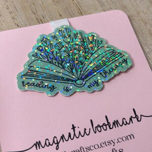 Reading is My Therapy Bookmark | Magnetic Bookmark | Magnet Bookmark ...