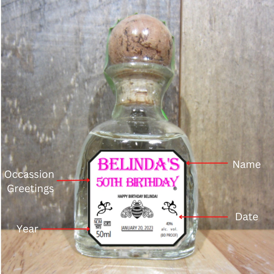 Patron Bottle Custom Labels, Party Favor Liquor Labels, Liquor Labels ...