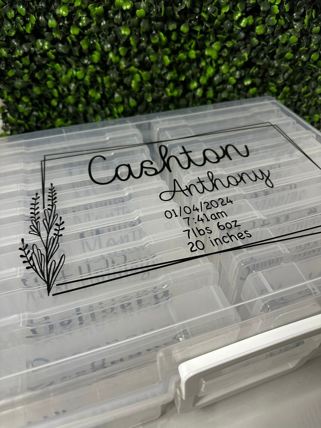 Baby Monthly Milestone Photo Box | First Year Baby Photo Memory Box ...