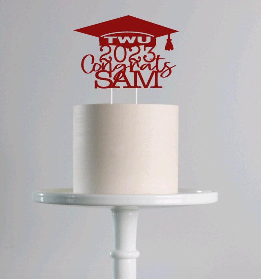 Topper de pastel de graduación universitaria / Decoración de graduación ...