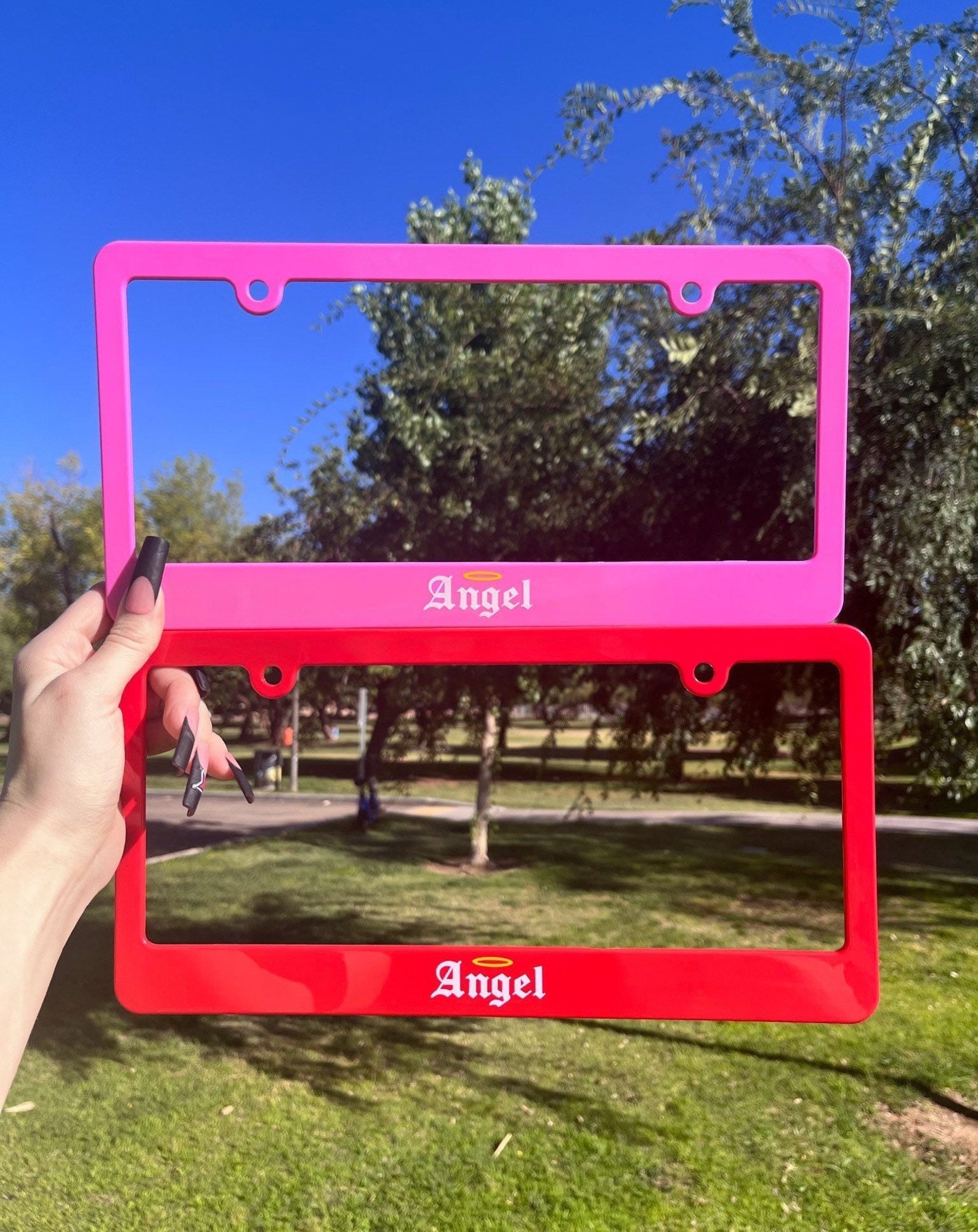 License Plate Frame Angel Car Accessories Pink Car - Etsy