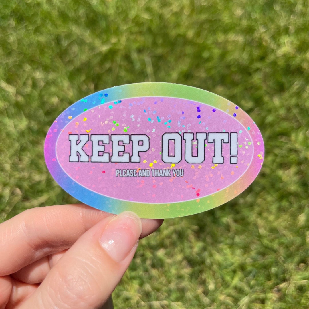 Glitter Keep Out Sticker, Y2k Sticker, Waterproof Sticker, Aesthetic ...