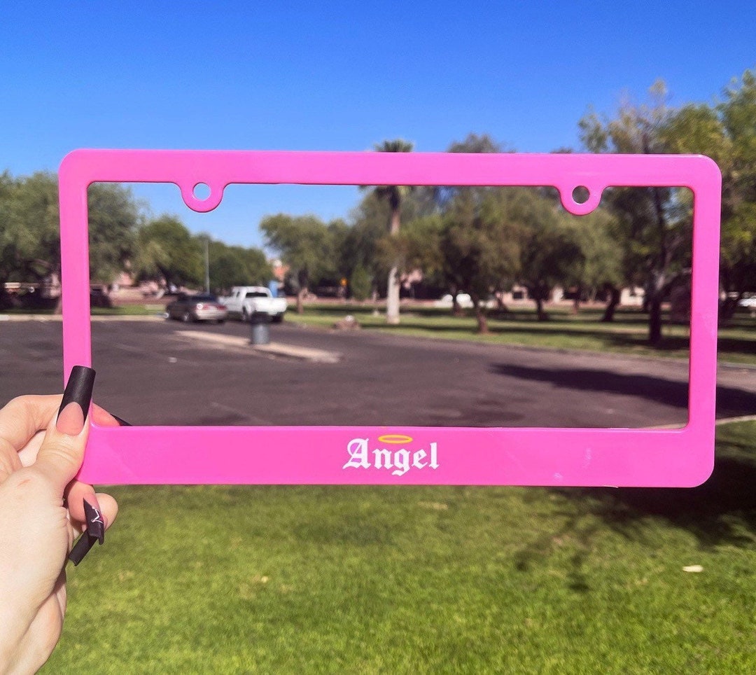 License Plate Frame Angel Car Accessories Pink Car - Etsy