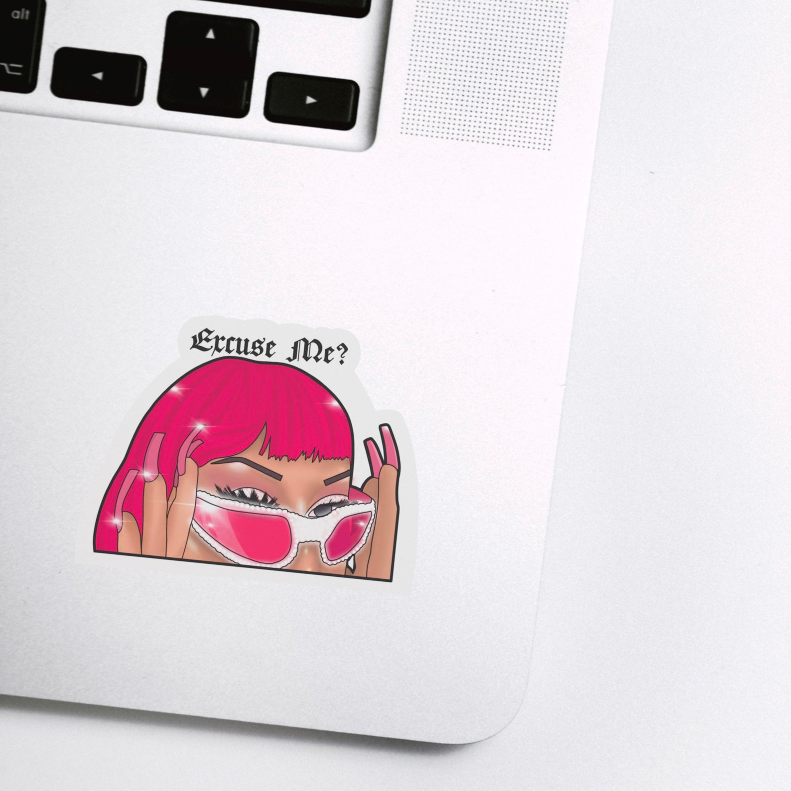 Cute Excuse Me Sassy Baddie Girl Sticker Laptop Etsy