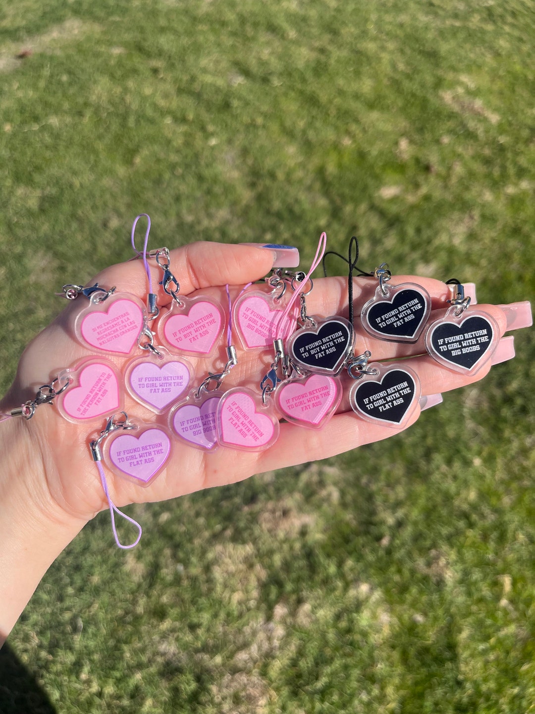 Y2K Acrylic Phone Charm: Funny Baddie Keychain - Etsy