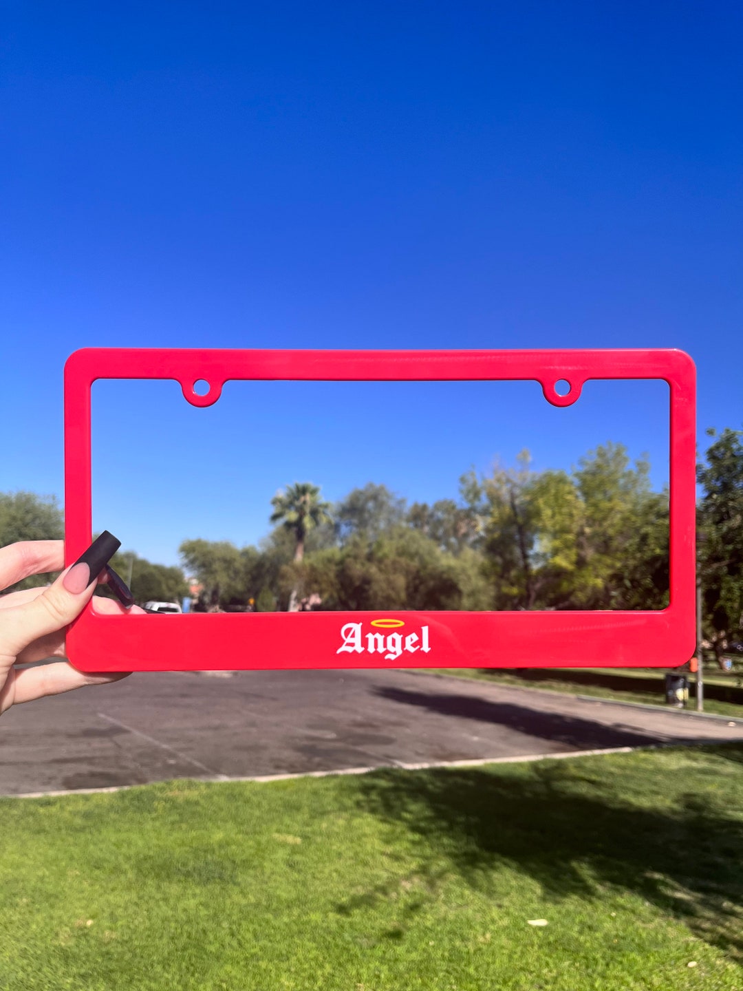 Y2k Pink Angel License Plate Frame - Car Accessories - Etsy