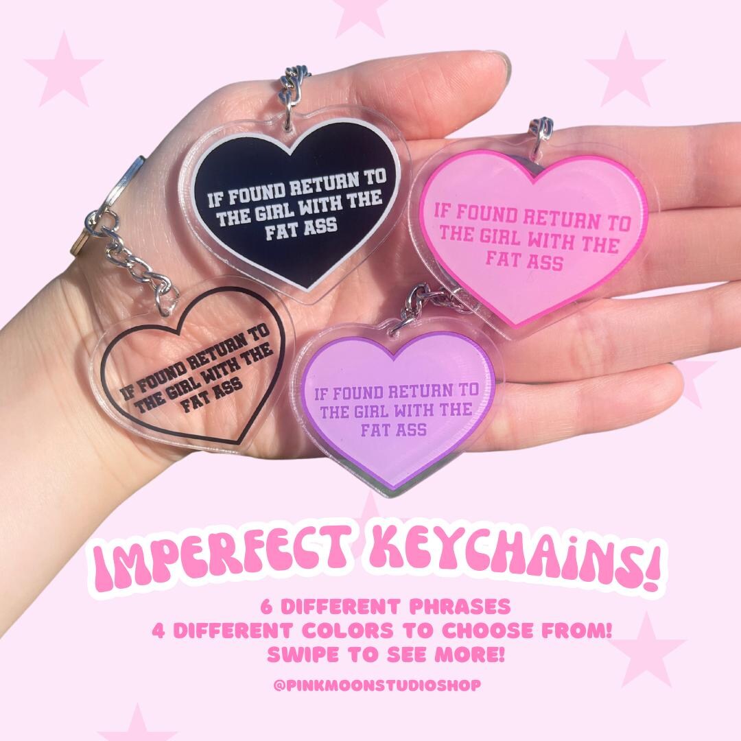 Imperfect Acrylic Keychain: Funny Car Accessories, Y2k Baddie Gift - Etsy