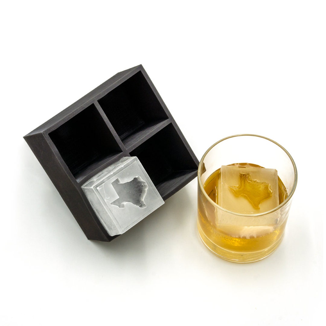 Texas Inverted 2" Ice Cube Tray, Soft Silicone Mold, Whiskey Gift for ...