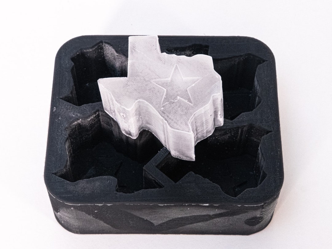 Texas State and Star Whiskey Ice Cube Tray Texas Silicone Cocktail Ice ...