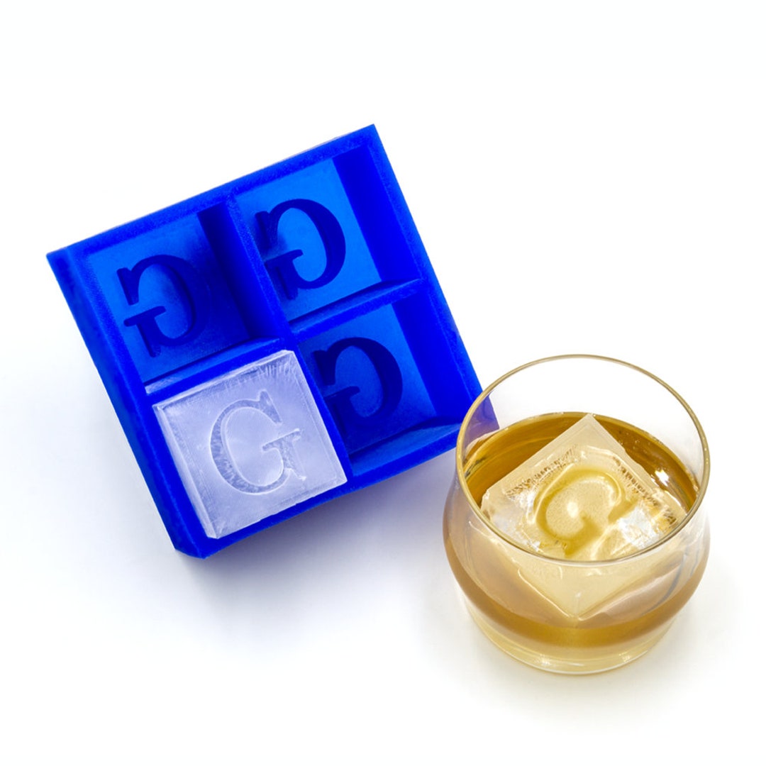 Letter G Inverted Monogram Ice Cube Tray, Soft Silicone Mold, Whiskey ...
