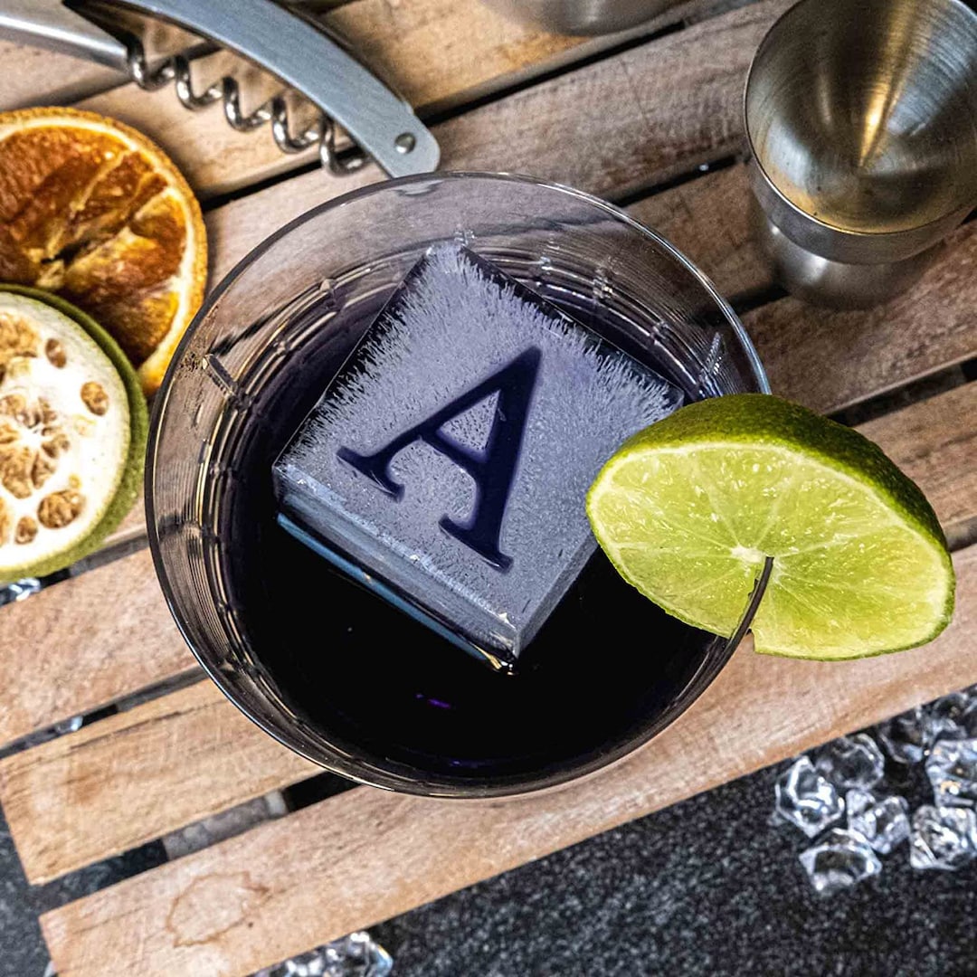 Initials on Ice, Custom Personalized 2" Ice Cube, Unique Whiskey ...