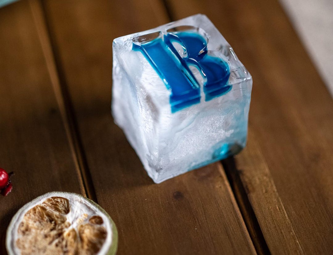 Custom Personalized 2" Ice Cube With Initials | Unique Cocktail Ice ...