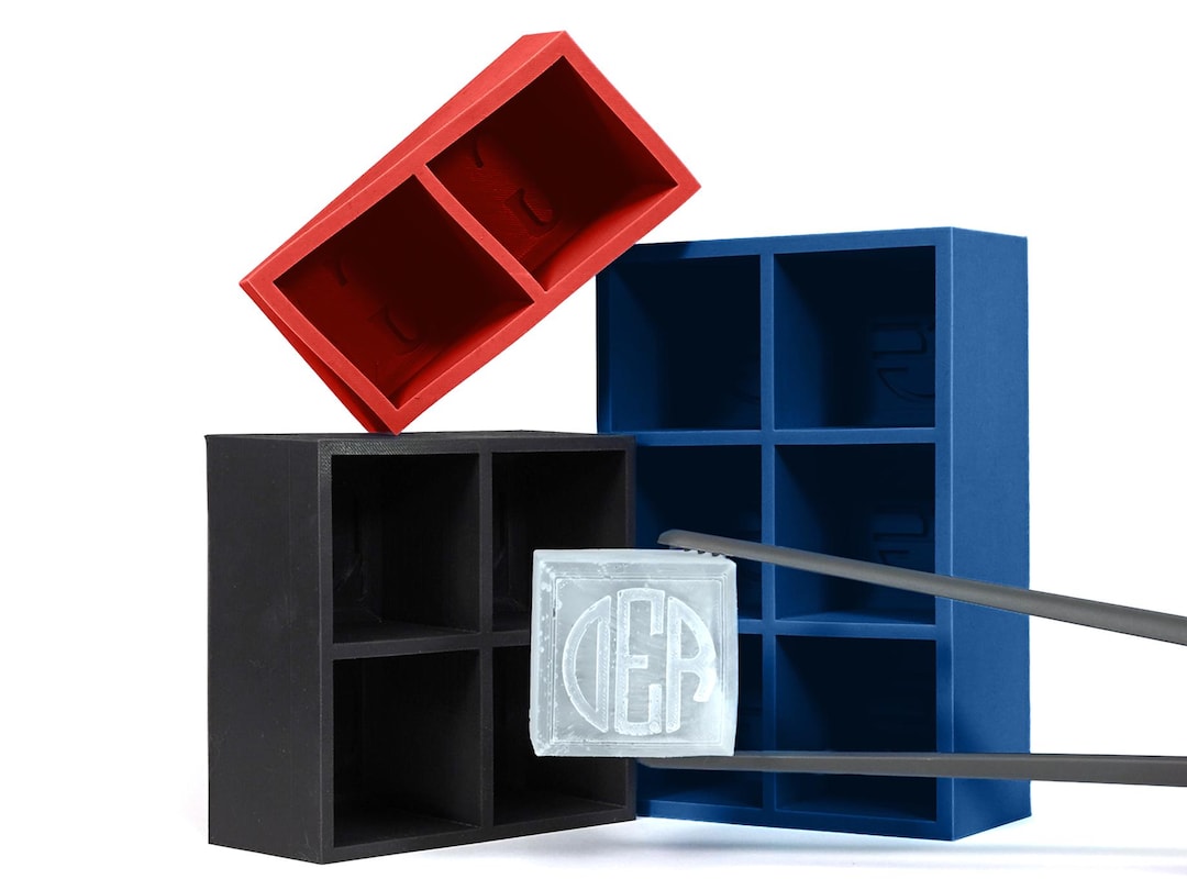 Monogrammed Ice Cubes, 2 Inch Whiskey Rocks, Personalized Silicone ...