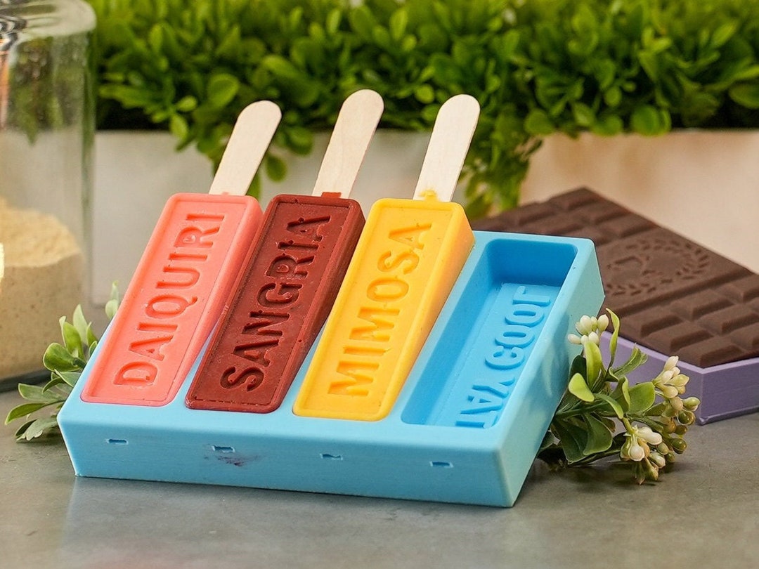 Personalized Popsicle Silicone Mold, Custom Text on Ice Cream, Cake Pop ...