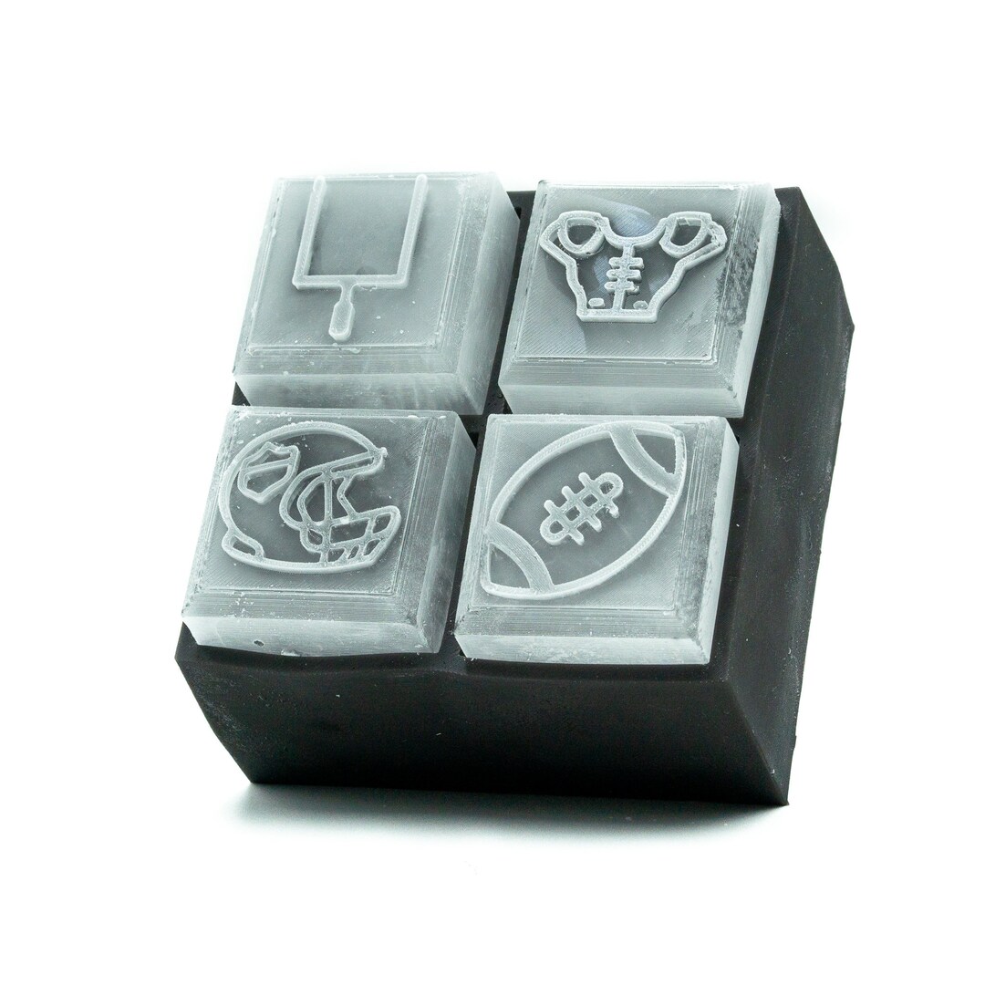 Football Ice Cube Tray | Whiskey Rocks Embossed With Football Designs ...