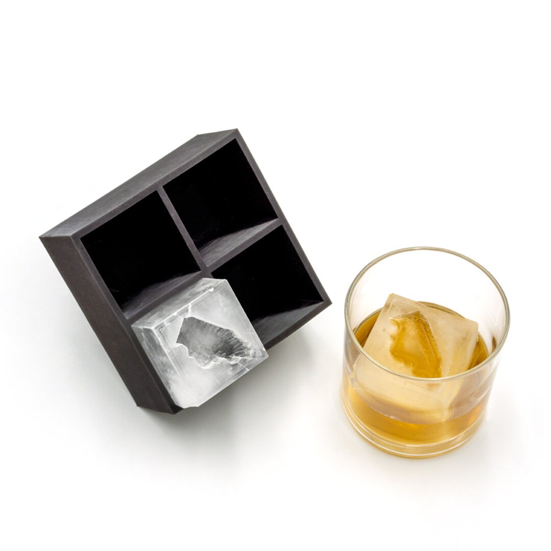 Illinois Inverted 2" Ice Cube Tray, Soft Silicone Mold, Whiskey Gift ...